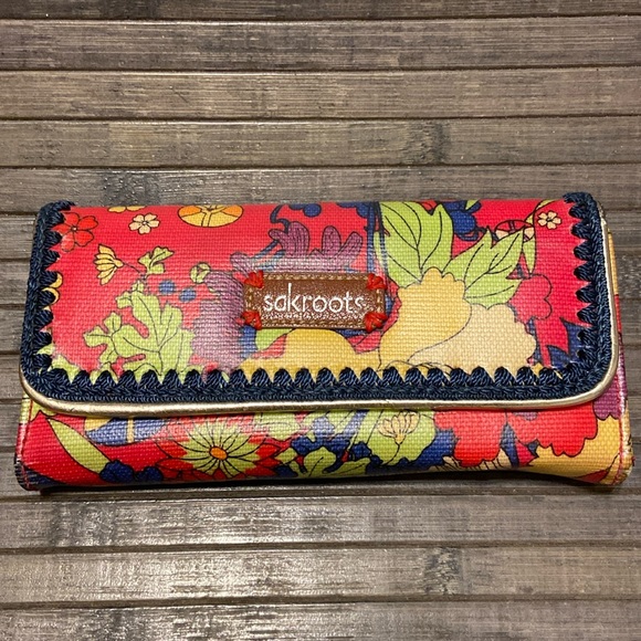 Sakroots | Bags | Sakroots Red Floral Peace Trifold Wallet | Poshmark